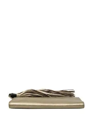 Gucci 2000-2015 Metallic Calfskin Bamboo Tassel Clutch Bag