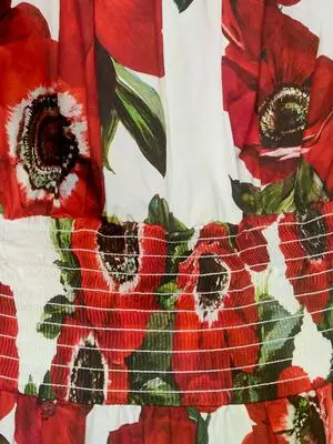 Dolce & Gabbana Floral-print Off-shoulder Midi Dress