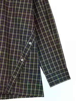 STUDIO TOMBOY Check-pattern Diagonal-button Shirt