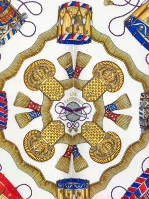 Hermès 1980-2010 Les Tambours Silk Scarf 90 Scarves - Multicolour