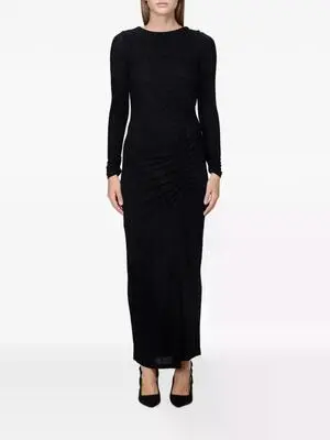 HANITA Gathered Open-back Maxi Dress - Black