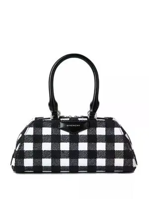 Givenchy Mini Embroidered Antigona East-west Bag With Checks