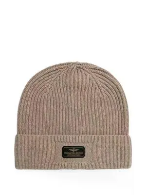 AERONAUTICA MILITARE Ribbed-knit Beanie Hat Neutrals