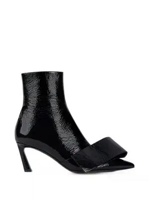 Givenchy Twisted Ribbon Ankle Boots In Shiny Naplack Leather