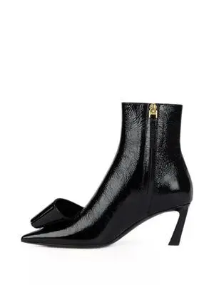Givenchy Twisted Ribbon Ankle Boots In Shiny Naplack Leather