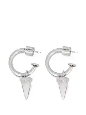 ALLSAINTS Laio Spike-pendant Hoop Earrings - Silver