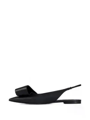 Givenchy Twisted Ribbon Flat Slingbacks In Leather - Black