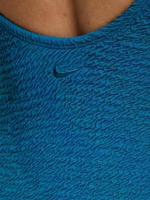 Nike Seersucker-effect Scoop-neck Swimsuit