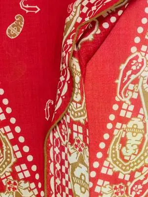 MANTERO 1902 Paisley-print Scalloped-edge Scarf