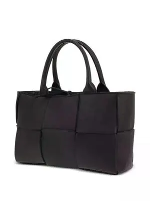 Bottega Veneta 2020s Mini Arco Intrecciato Leather Tote Bag - Black