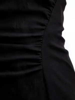 Sisley Ruched Side-slit Midi Dress