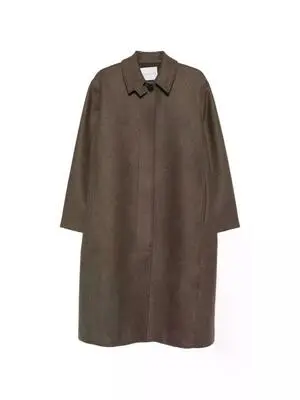 Studio Nicholson Ria High-neck Concealed-fastening Coat - Brown