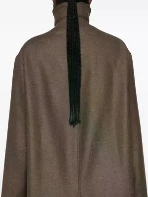 Studio Nicholson Ria High-neck Concealed-fastening Coat - Brown