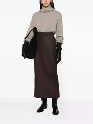 Soft Goat Ribbed-knit Roll-neck Sweater