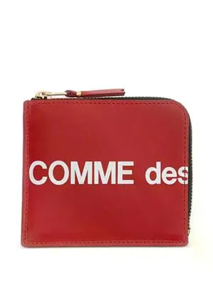 Play Comme Des Garcon Logo-print Leather Wallet - Red