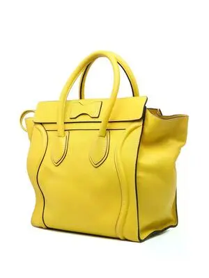 Celine 2011 Mini Drummed Calfskin Luggage Tote Bag - Yellow