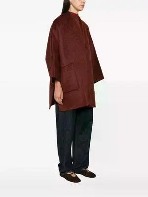 Max Mara Brushed-finish Oversized Coat - Red