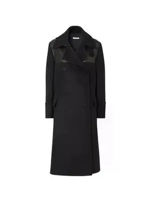 Fendi Leather-panelled Double-breasted Parka