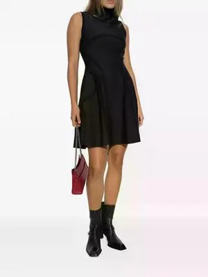 Alexander McQueen High-neck Panelled Mini Dress - Black