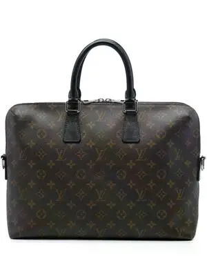 LOUIS VUITTON 2013 Monogram Macassar Porte Documents Jour Business Bag