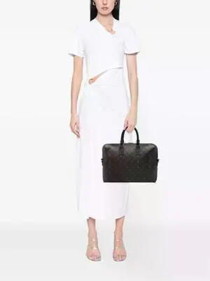 LOUIS VUITTON 2013 Monogram Macassar Porte Documents Jour Business Bag