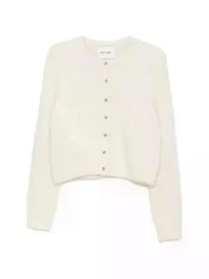 Soft Goat Brushed-finish Button-up Cardigan - Neutrals