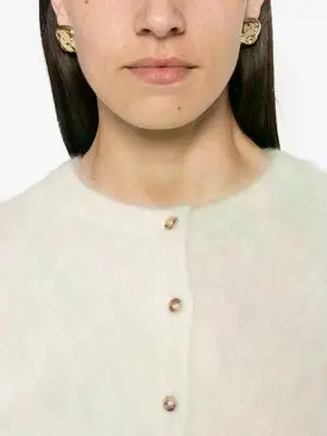 Soft Goat Brushed-finish Button-up Cardigan - Neutrals