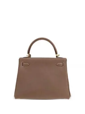 Hermès 2023 25 Kelly Leather Tote Bag - Brown