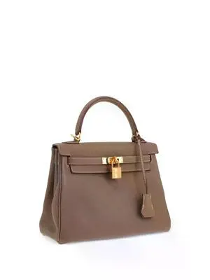 Hermès 2023 25 Kelly Leather Tote Bag - Brown