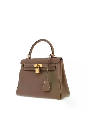 Hermès 2023 25 Kelly Leather Tote Bag - Brown