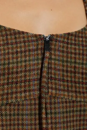 GANNI Plaid Pattern Mini Dress