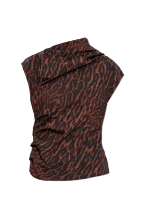 GANNI Back-slit Top - Brown