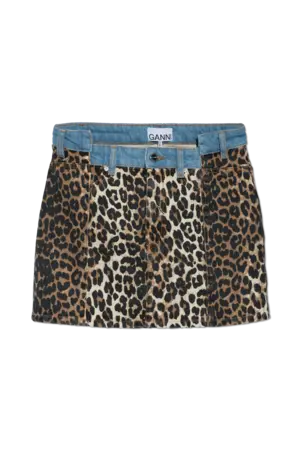 GANNI Denim Skirt With Floral Motif