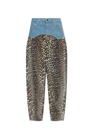 GANNI Jeans With Floral Motif