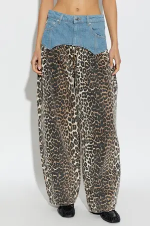GANNI Jeans With Floral Motif