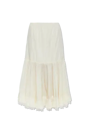 GANNI Lace Ruffle Skirt - Cream