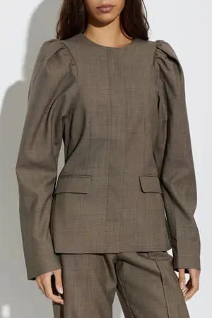 GANNI Blazer With Draped Shoulders
