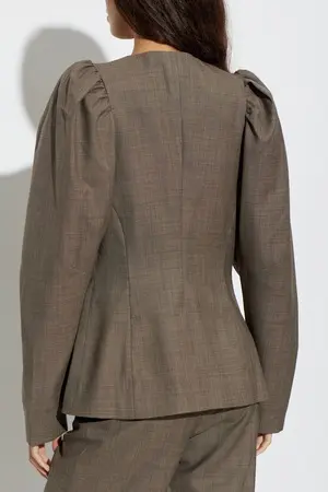 GANNI Blazer With Draped Shoulders