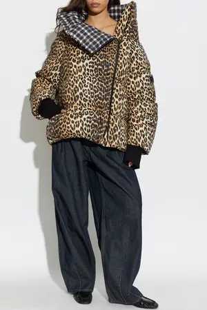 GANNI Animal Print Down Jacket