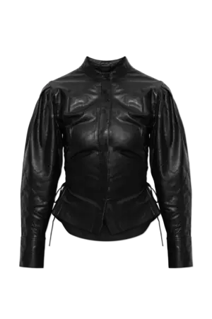 ALLSAINTS Leather Shirt ‘evanna - Black