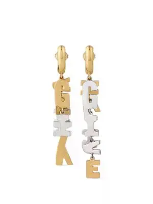 Givenchy Letters Asymmetric Earrings In Metal - Gold