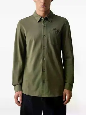 AERONAUTICA MILITARE Logo-embroidered Pocket Shirt - Green