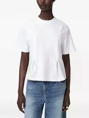 ALLSAINTS Pleated Embroidered-logo T-shirt - White