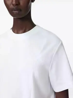ALLSAINTS Pleated Embroidered-logo T-shirt - White