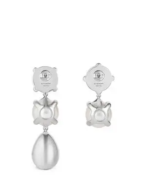 Givenchy Spiky Pearl Asymmetric Earrings In Metal And Pearls