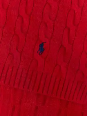 Polo Ralph Lauren Cable-knit Wool-cashmere Scarf - Red