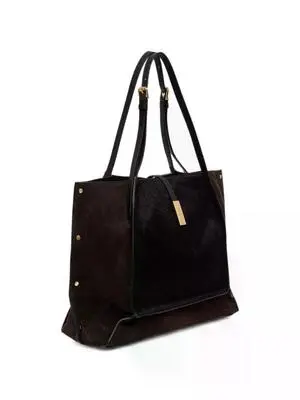 POLLINI Austin Stud-embellished Calf-hair Tote Bag - Brown