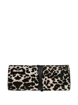 LIFFNER Leopard-print Buckle-fastening Clutch Bag - Neutrals