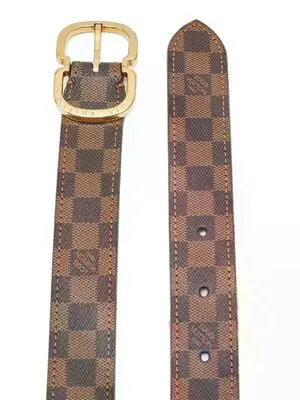 LOUIS VUITTON 2018 Mini Damier Ebene Buckle Belt