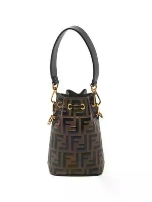 Fendi 2018 Mini Mon Tresor Ff Leather Bucket Bag